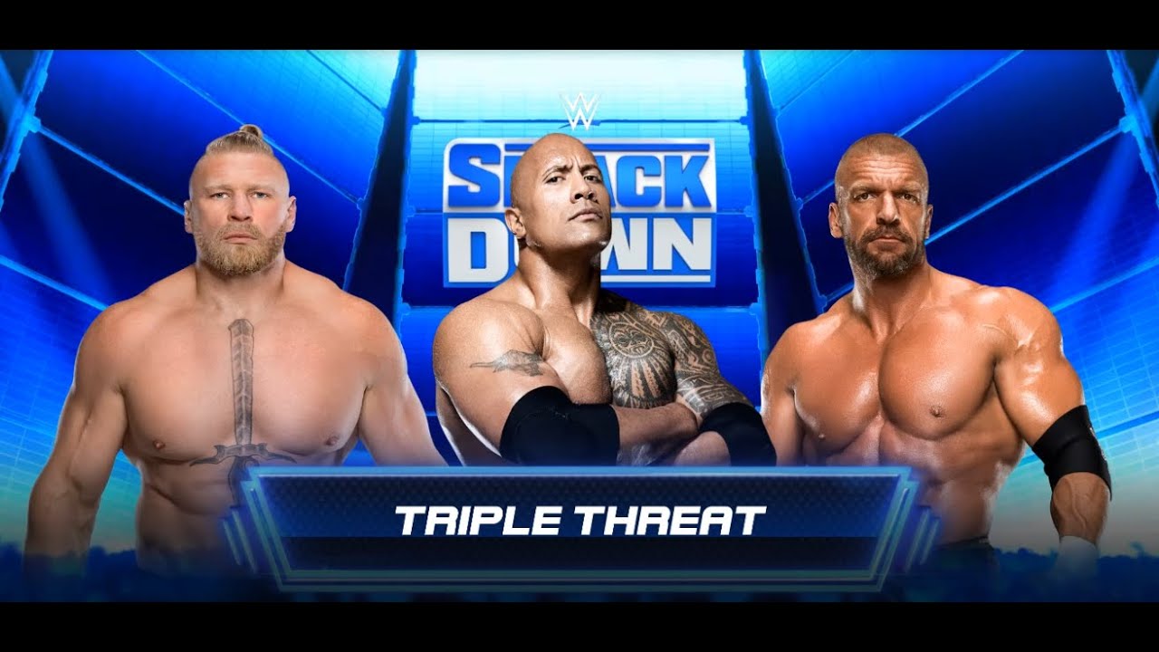 WWE THE ROCK VS TRIPLE H VS BROCK LESNAR GLOBAL WARNING 2002 WWF ...