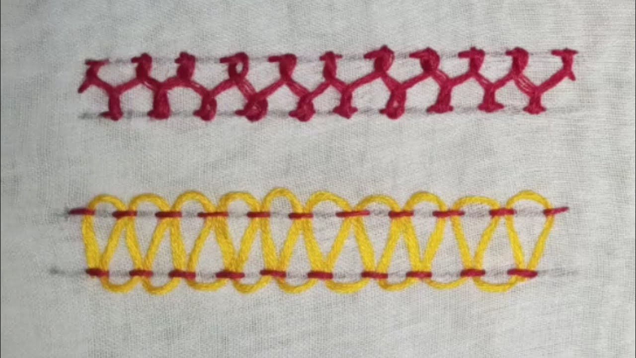Basic border line for beginners । hand embroidery border design । - YouTube