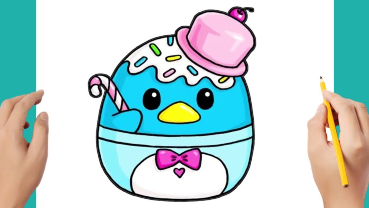 How to Draw Tuxedo Sam Penguin Sundae |Squishmallows - YouTube