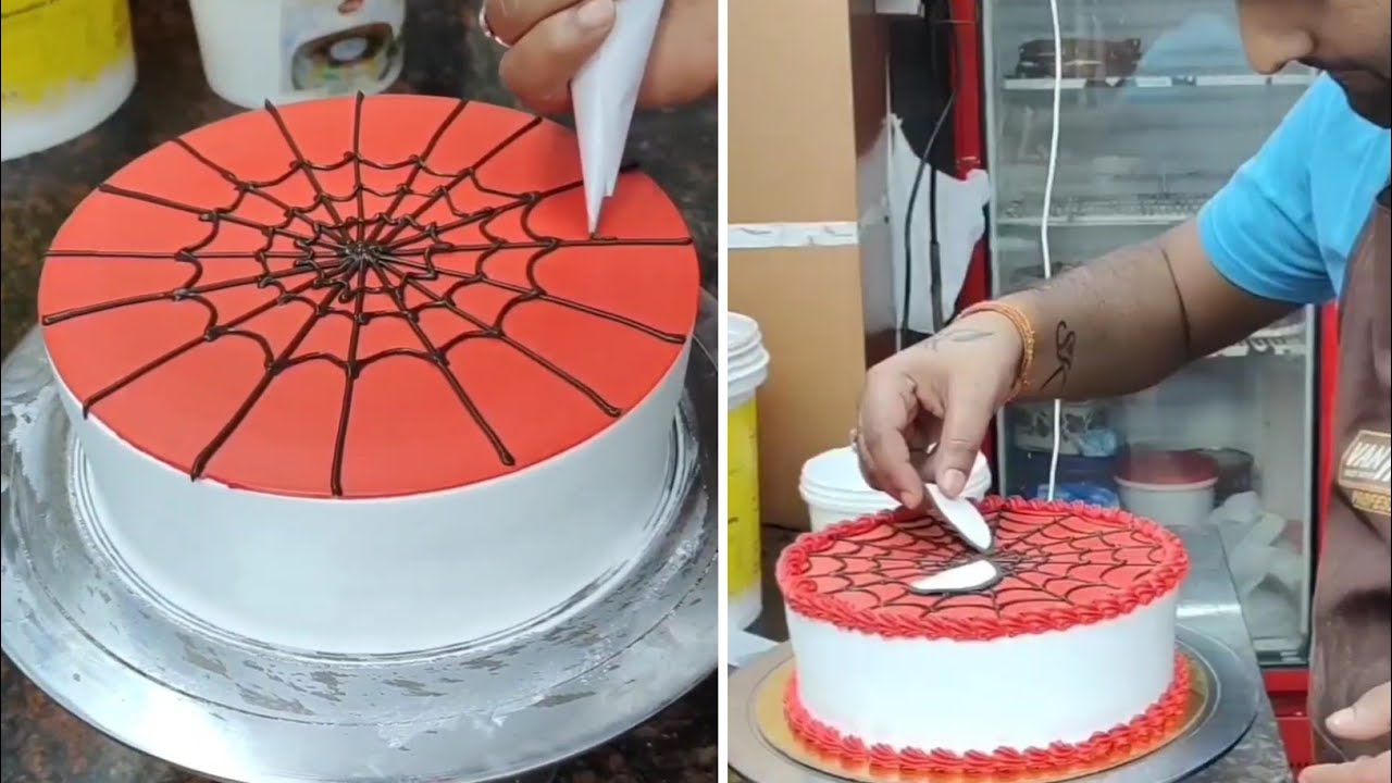 Spider Man Cake Design Idea | Simple Design and Beautiful Spider Man ...