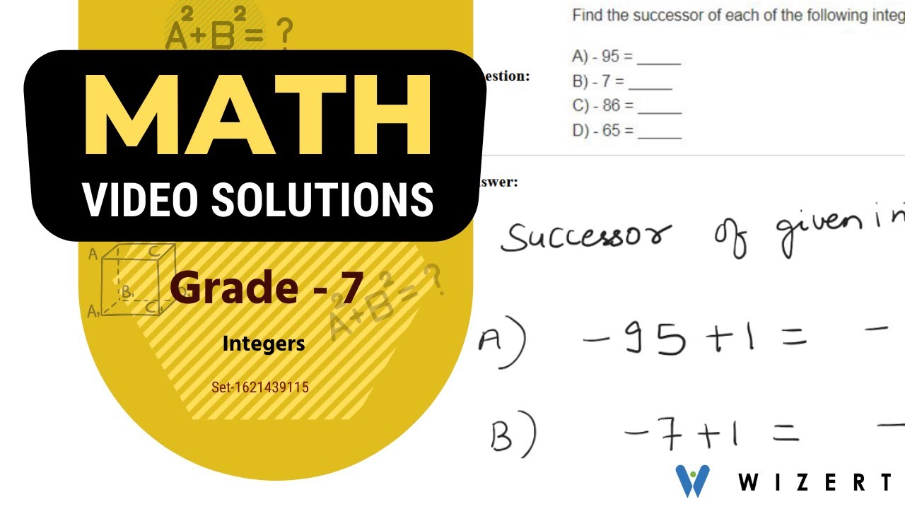 Maths Integers Video Lessons for Grade 7 - Set 1621439115 - YouTube