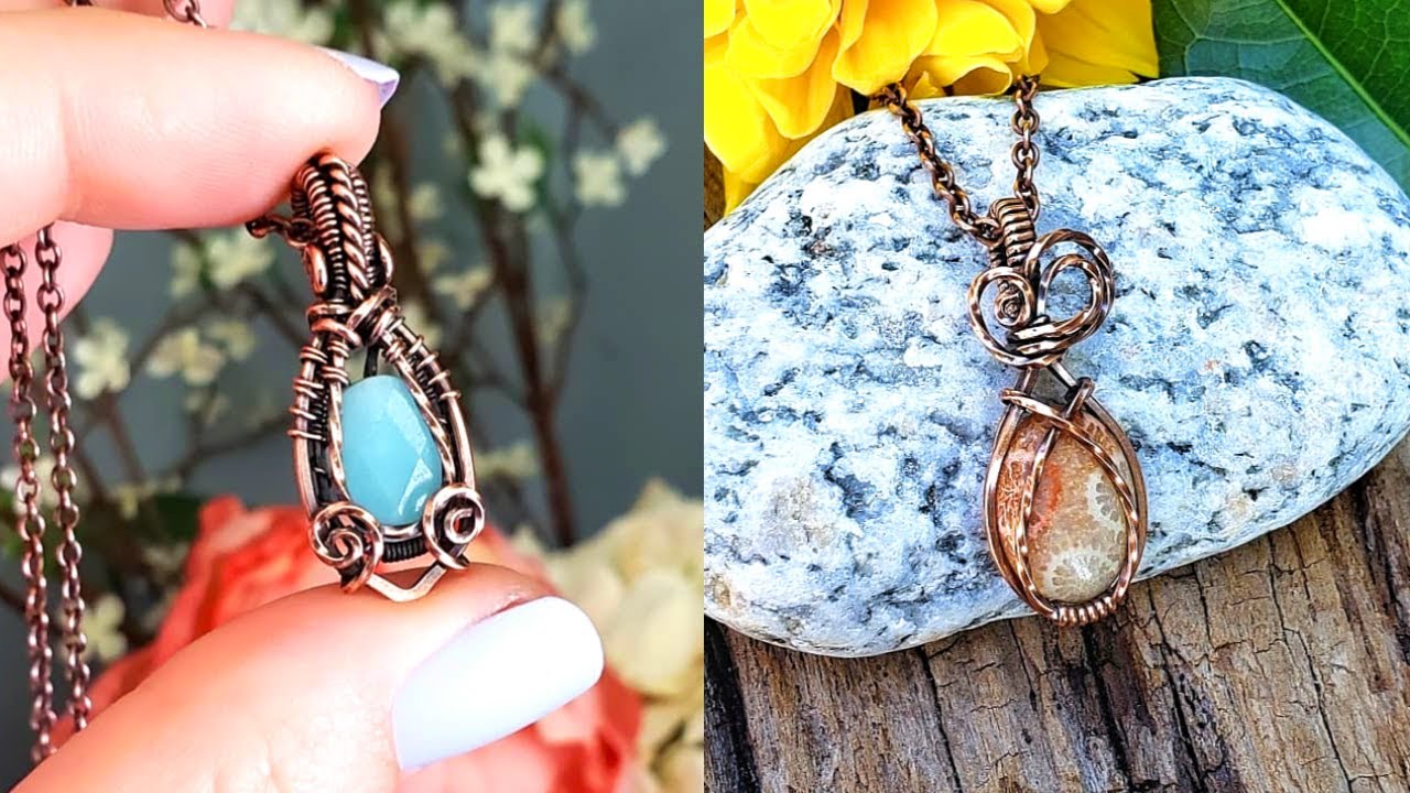 Elegantly Made Wire Wrapped Pendants | DIY Wrapped Pendants - YouTube