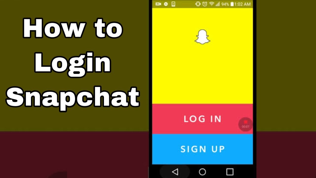 How to Log in to Snapchat - how to login on snapchat - YouTube