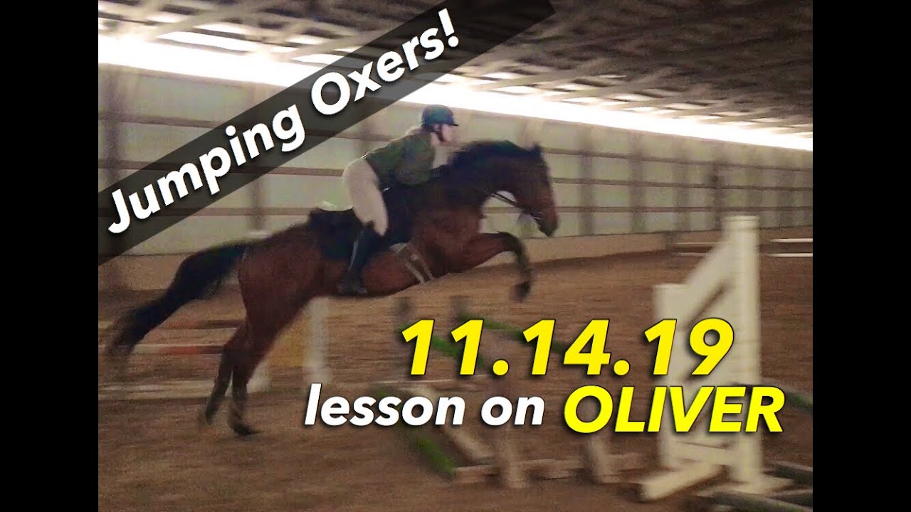 11|14|19 lesson - jumping an oxer ! - YouTube