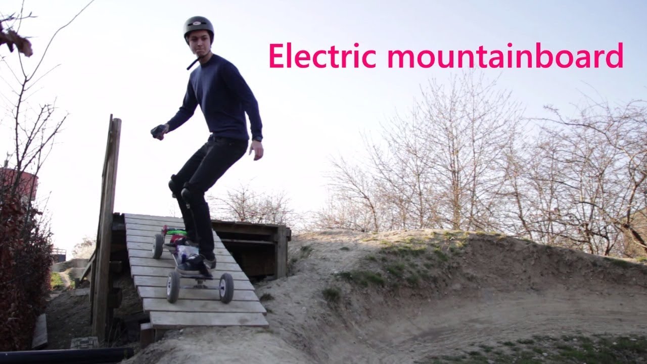 Electric Mountainboard at the dirt park (off-road longboard) - YouTube