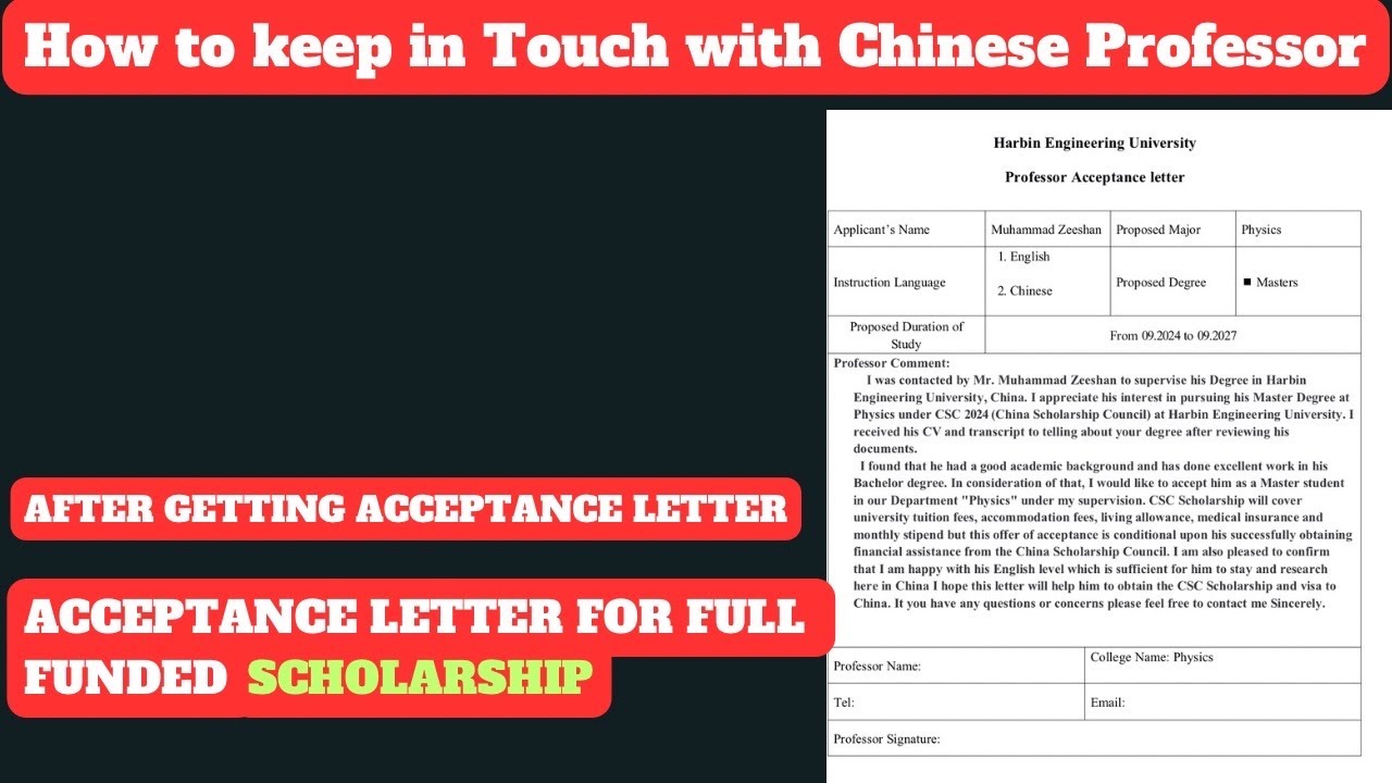 How to keep in Touch with Chinese Professor || After Getting acceptance ...