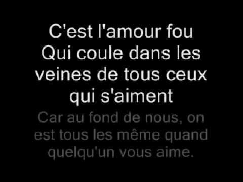 L'amour fou - Frédéric François + paroles