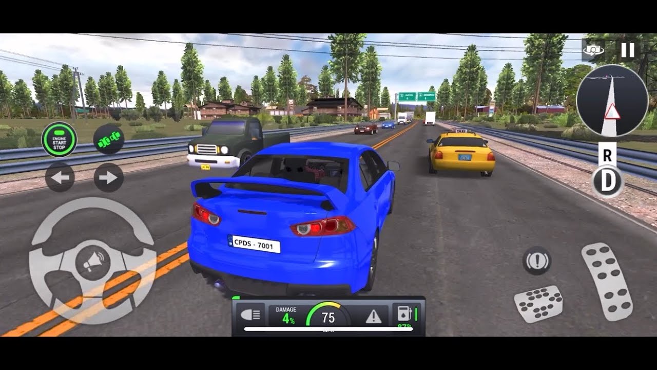 Open world Mode blue Car driving | Car Parking - Driving School Ios ...