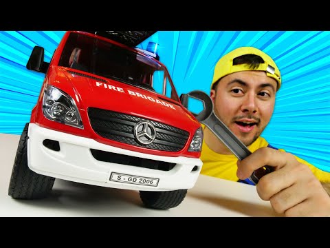 İtfaiye arabası bozuldu! Eyvah, kırıldı! Çocuklar için araba oyunu!