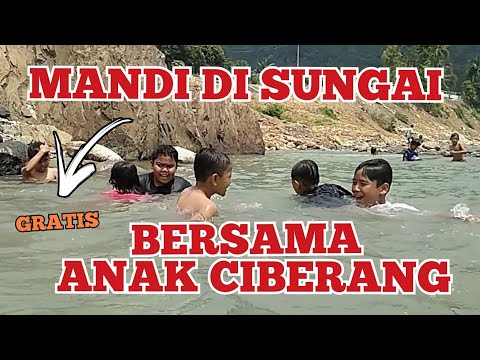 MANDI DI SUNGAI BERSAMA ANAK CIBERANG BANTEN || SUASANA ALAM PEDESAAN @omanrohmana9897