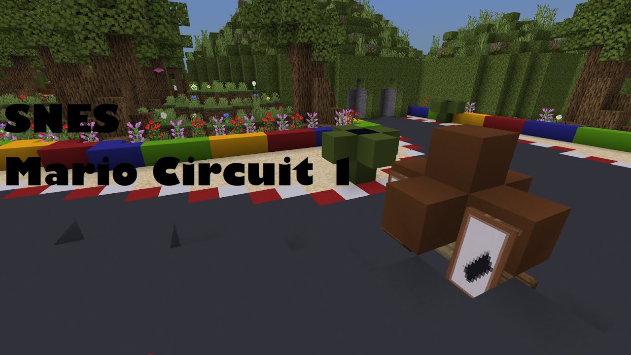 Mario Kart in Minecraft: SNES Mario Circuit 1 - YouTube