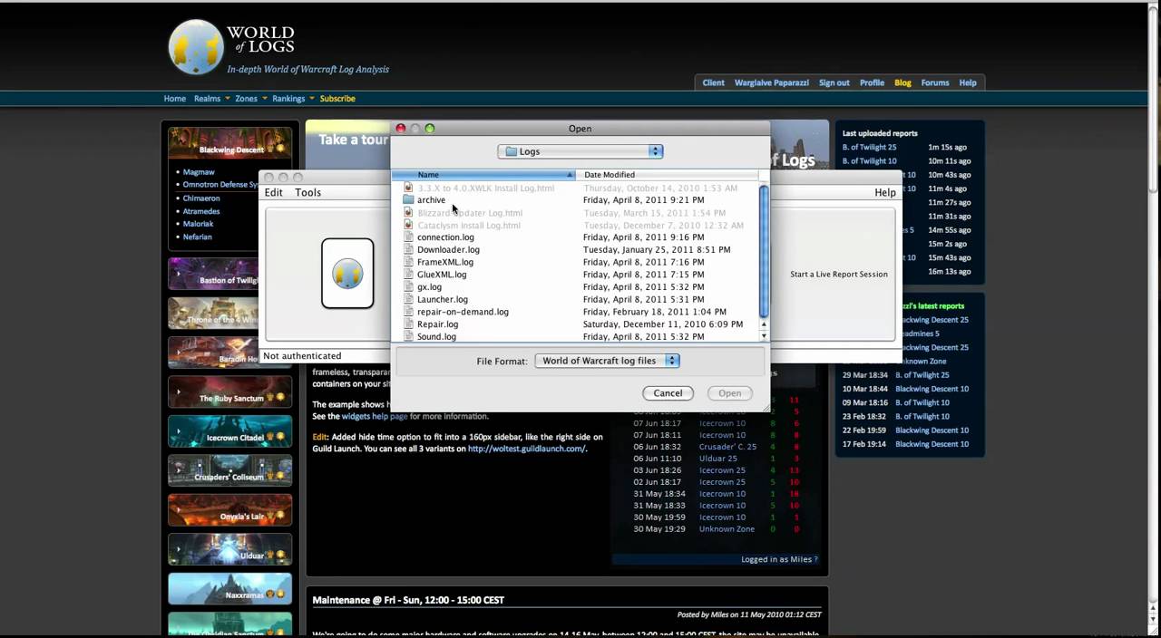 Quick guide: how to upload warcraft combat logs to world of logs ...