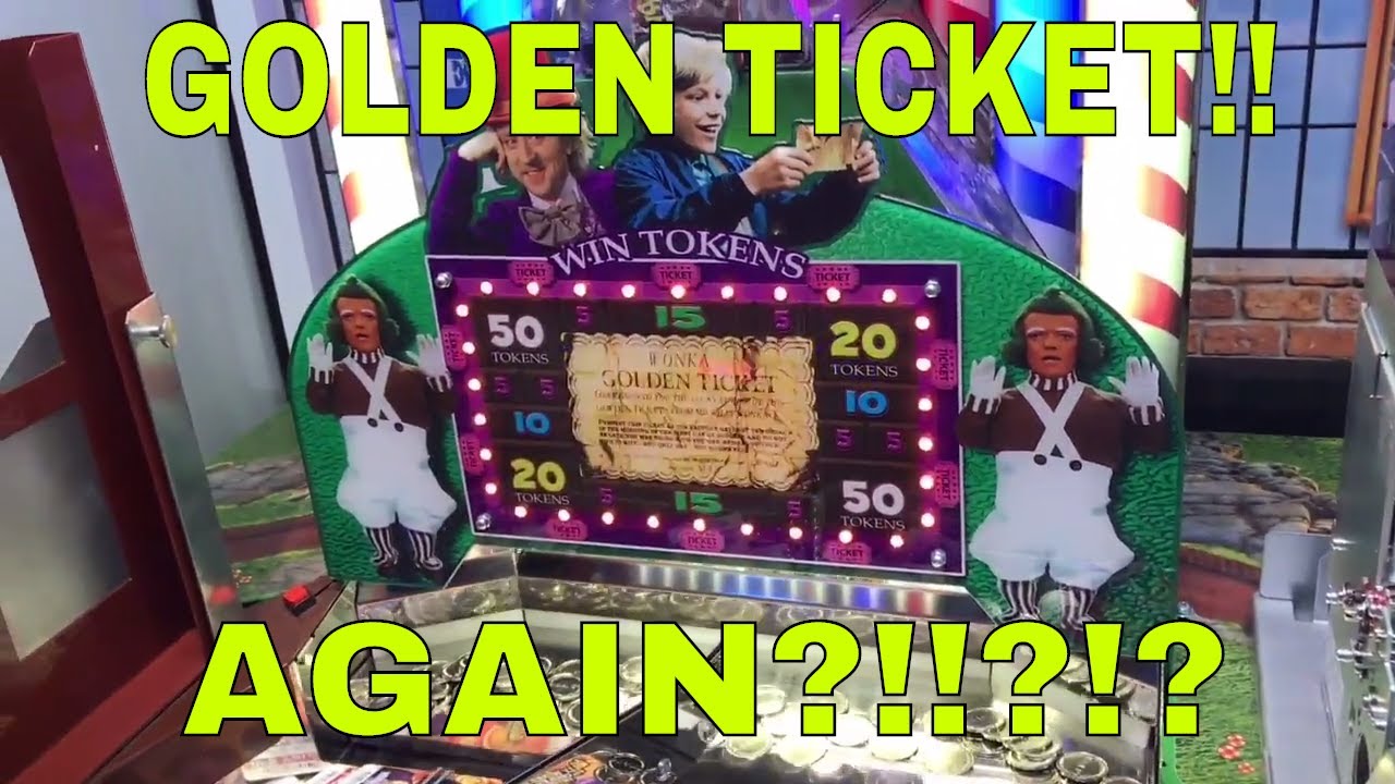 Winning ANOTHER Golden Ticket! Willy Wonka Coin Pusher - YouTube