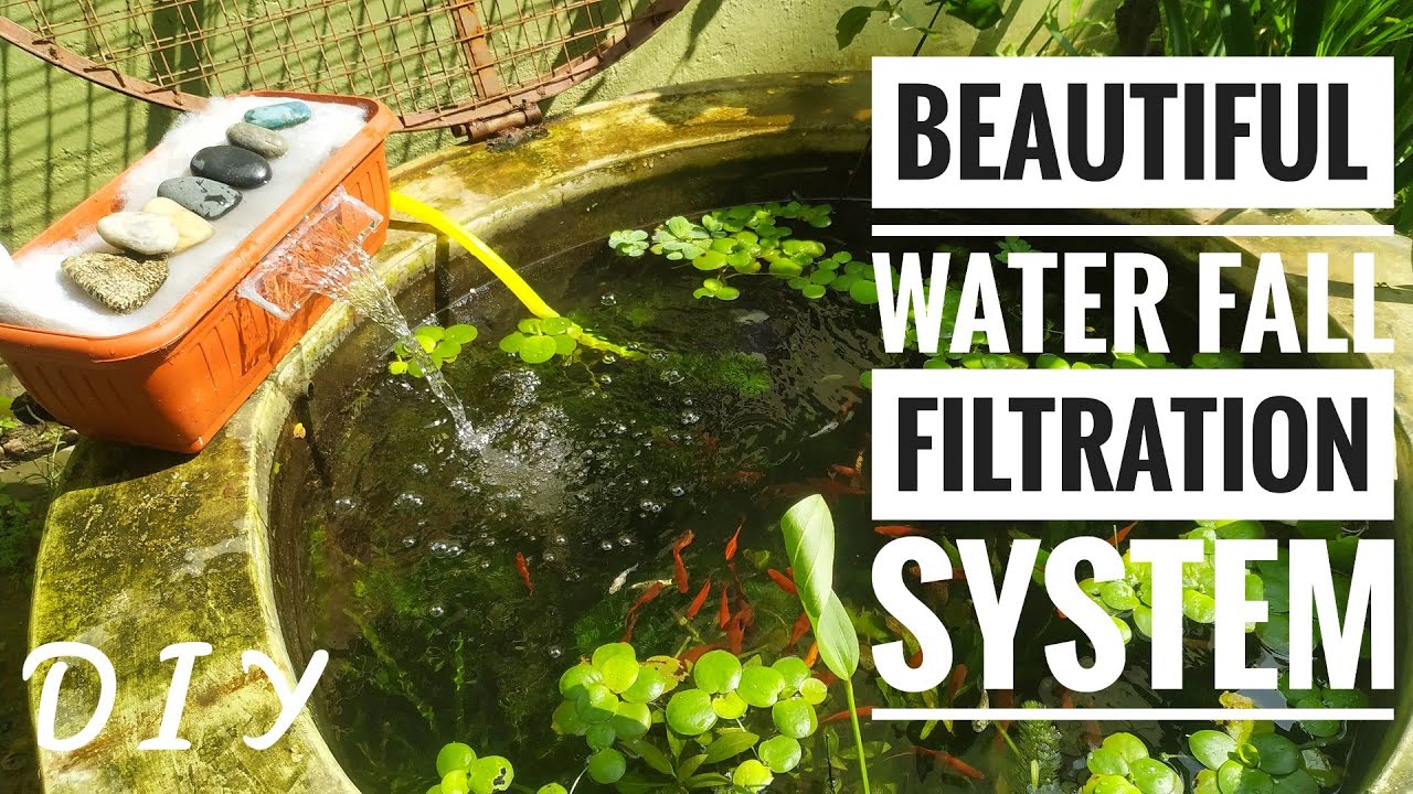 BEAUTIFUL WATER FALL FILTRATION SYSTEM || OUTDOOR POND WATER FALL ...