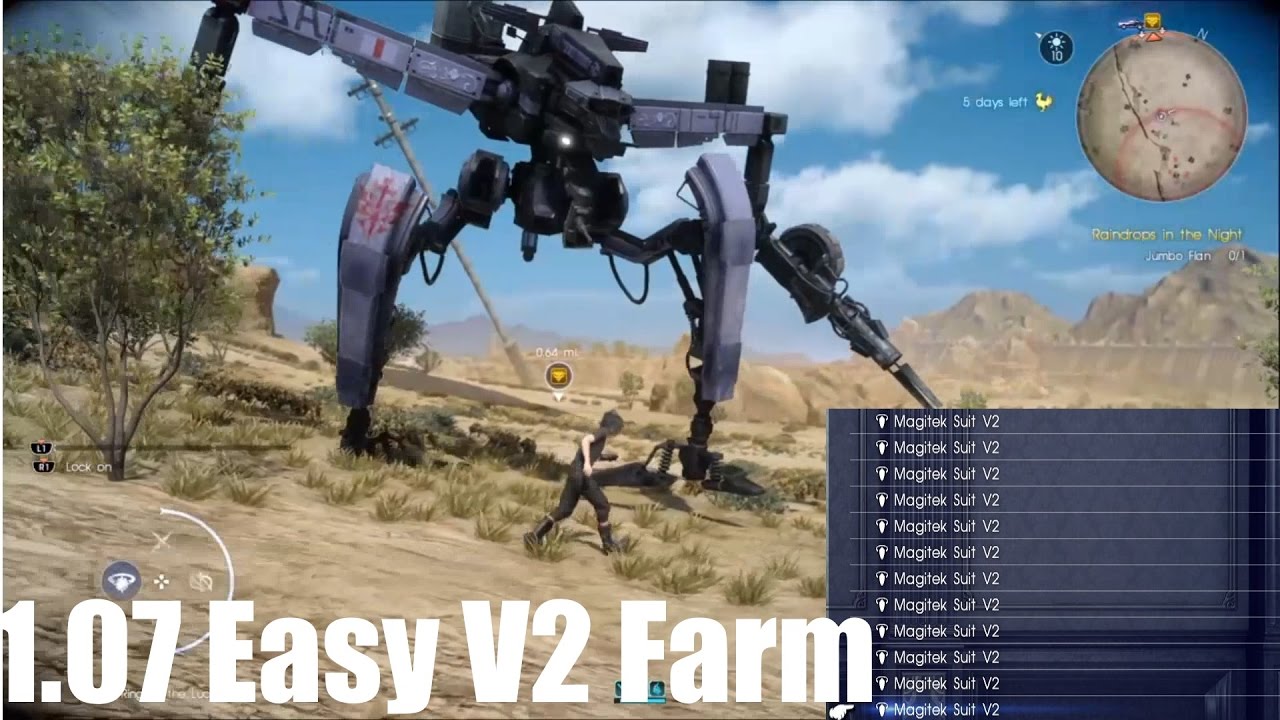 Final Fantasy XV - 1.07 Easy Magitech Suit V2 Farm (Gladiolus Patch ...