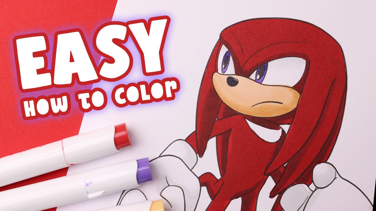 SONIC THE HEDGEHOG Coloring Pages | How to Color Knuckles - YouTube