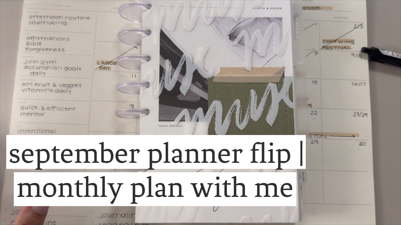 sept planner flip | monthly plan with me - YouTube