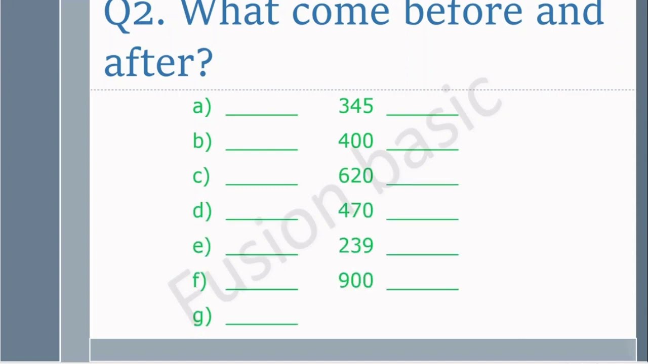 Class 2 Math | Practice Worksheet WITH ANSWER | Number System ...