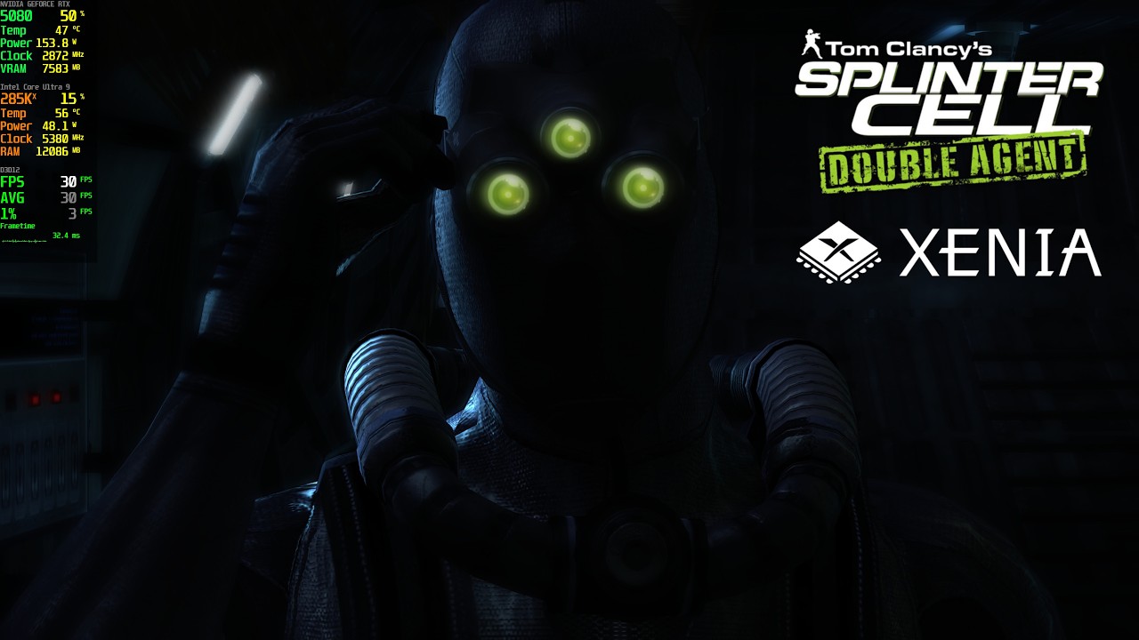 Splinter Cell: Double Agent 4K UHD Gameplay | Xenia Edge 7a45f66 Xbox ...