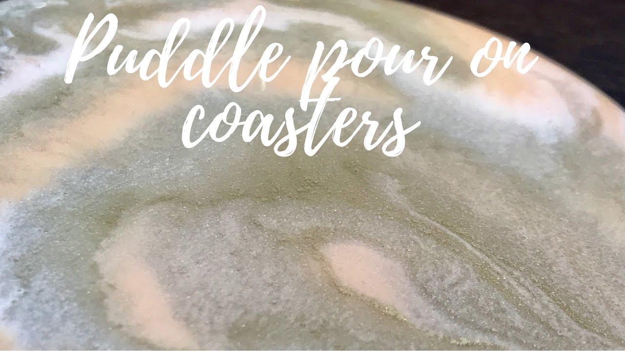 Tutorial on puddle pour technique with Resin on coasters - YouTube