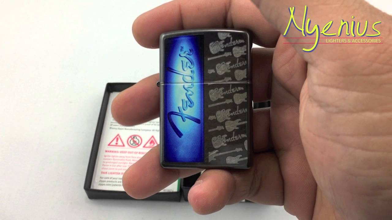 Unboxing Zippo 28959 Fender Guitar, Gray Dusk - YouTube
