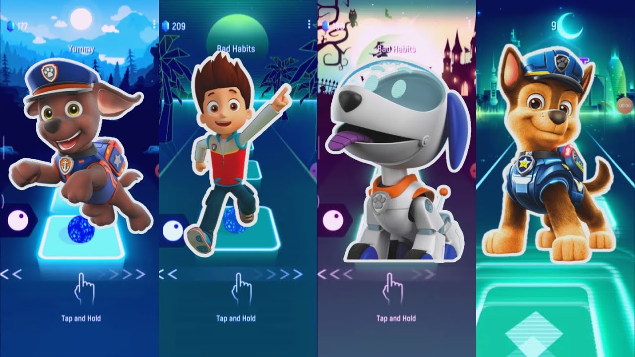 Super Paw Patrol _ Tiles Hop _ ZUMA 🆚 RYDER 🆚 ROBO-DOG 🆚 CHASE _ COFFIN ...