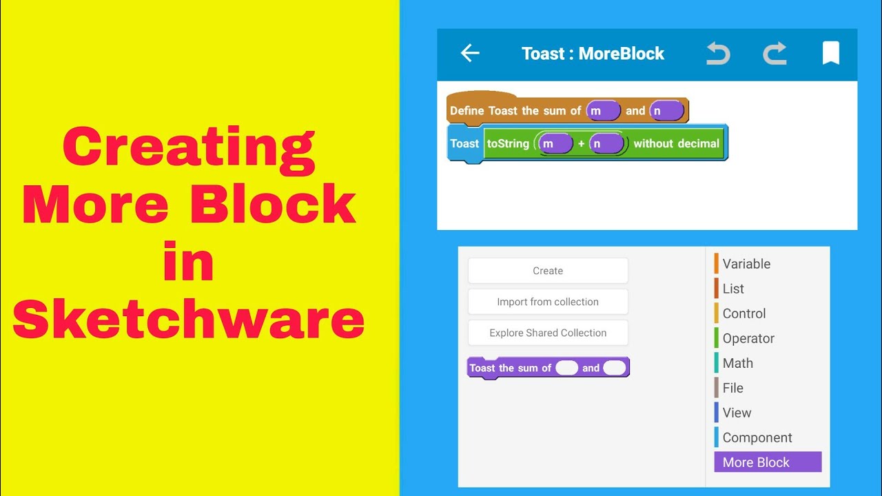 Creating A More Block In Sketchware Youtube