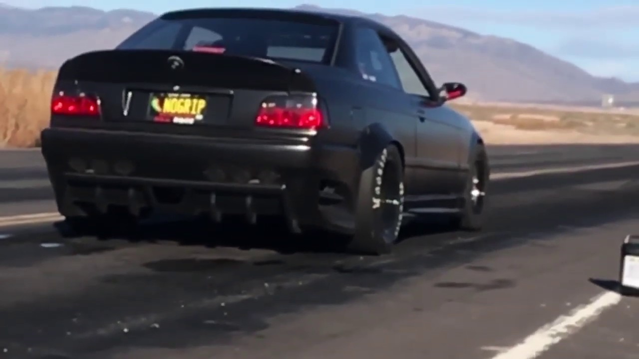BMW E36 Drag race car Launch - YouTube