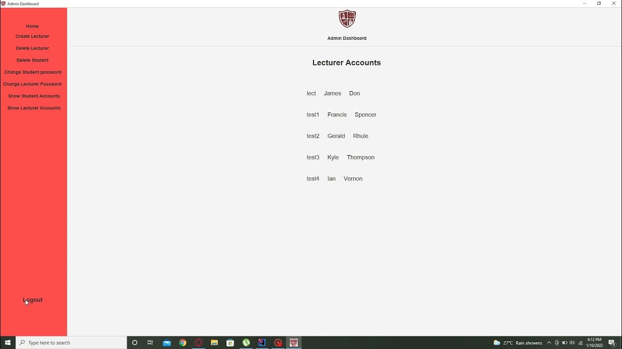 JavaFx/MySQL Course Management Project - YouTube
