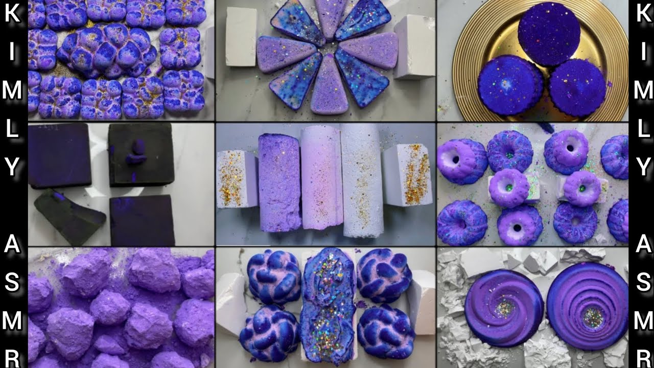 Happy Birthday Anna 🎂🎈amomanousasmr Pretty Purple Dyed And Reformed Gym Chalk Compilation
