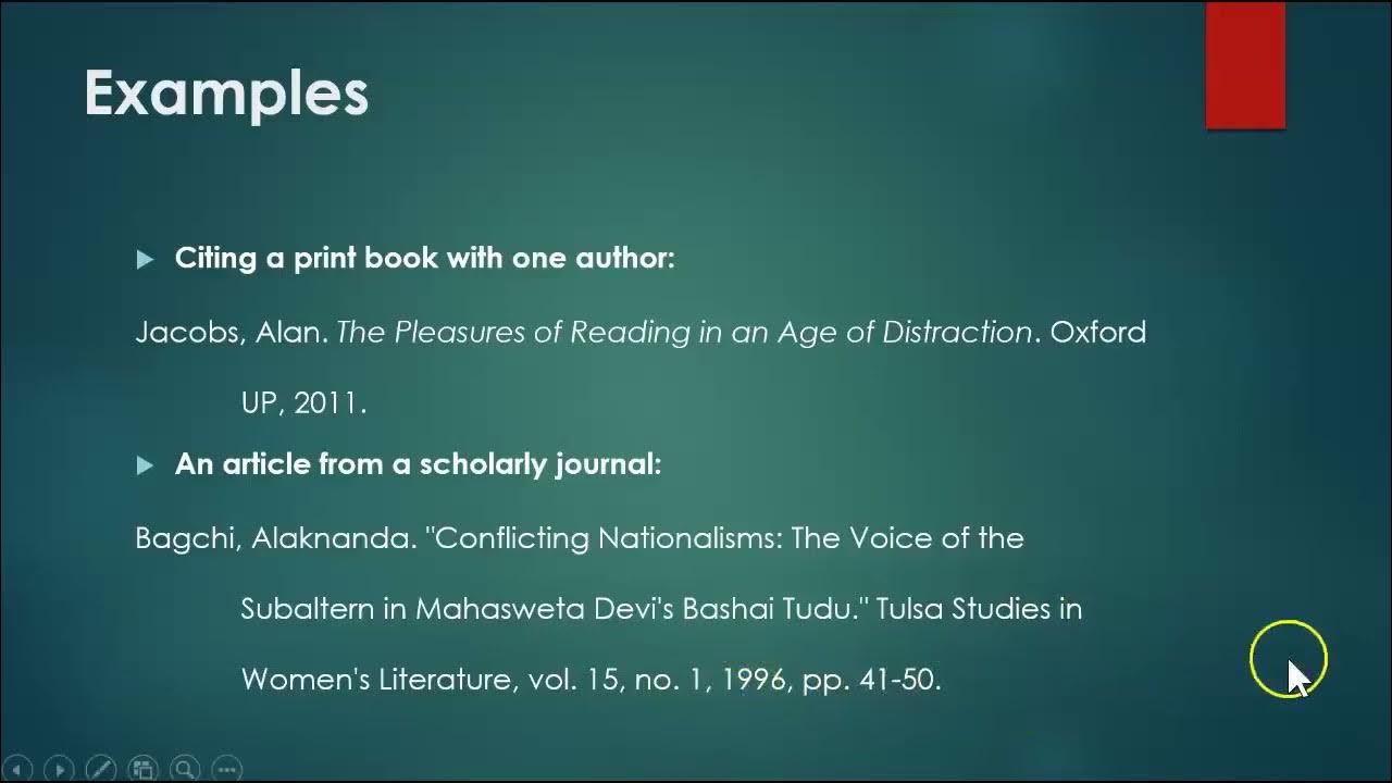 MLA Documentation -Using citing and documenting sources - WRC 1013 - YouTube