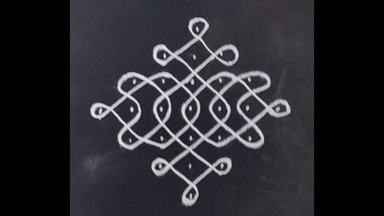Simple 7 to 1 dots rangoli ll - YouTube