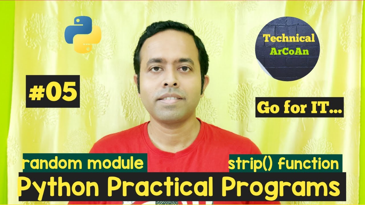 Python Practical Programs Part 5 Python Tutorial Random Module 9162