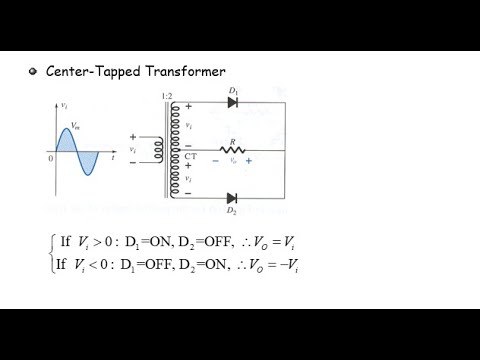 전자회로1 Ch2_12 (Diode: Sec.2.7 Full-Wave Rectifier (Center-Tapped ...