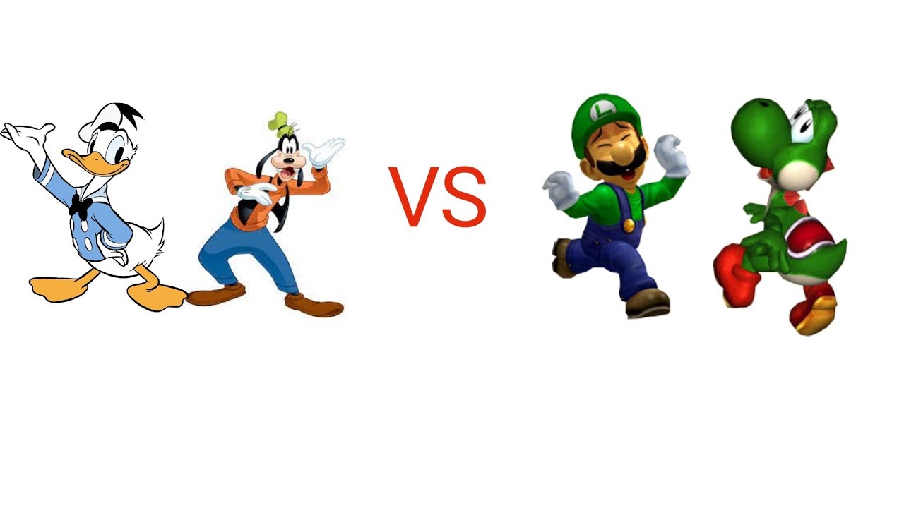 mugen goofy & donald duck vs luigi & yoshi - YouTube