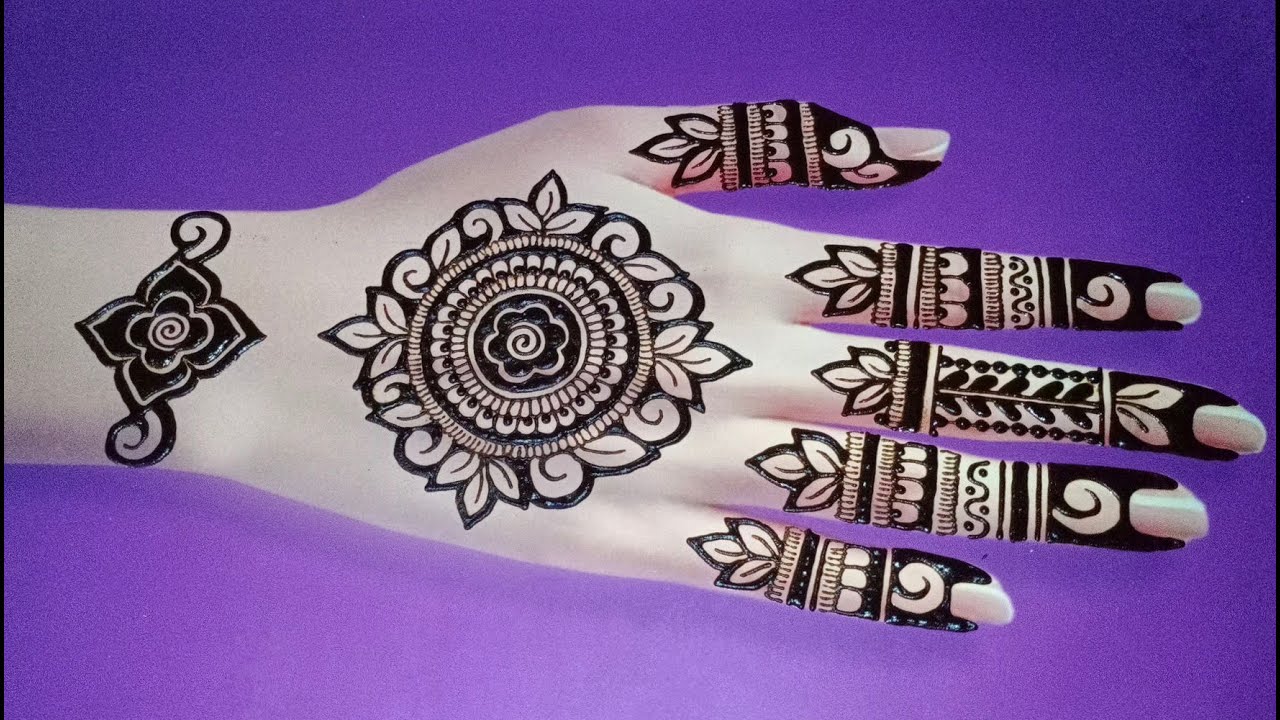 mehndi design easy and simple | stylish back hand mehndi design ...