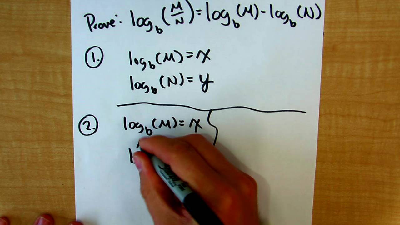 Logarithms Quotient Rule Proof YouTube