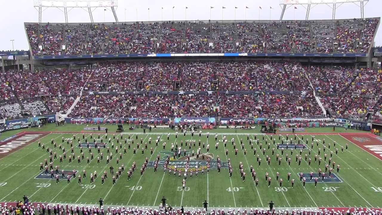 Wisconsin Marching Band Halftime Capital One Bowl 1-1-14 - YouTube