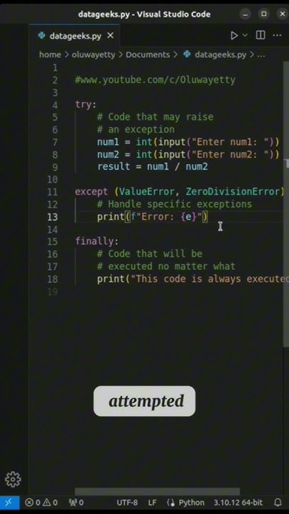 #try #except #finally #python #datascience #programming #coding # ...