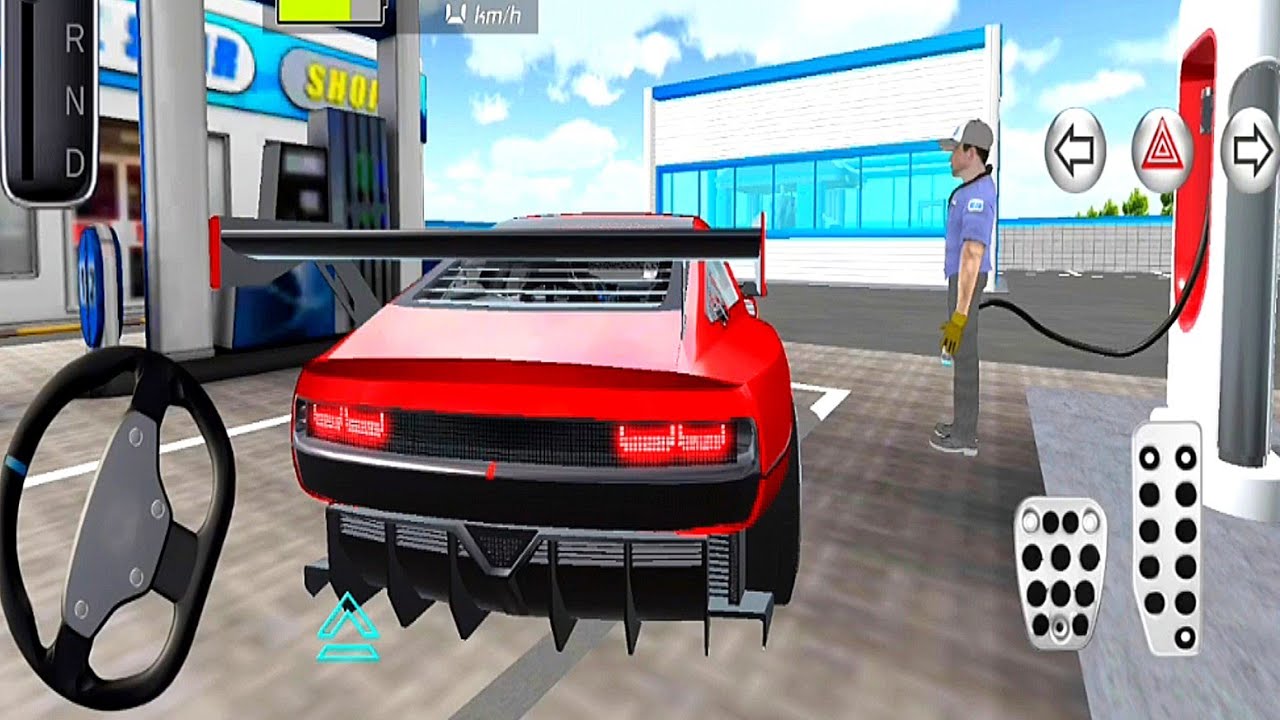 Red Color Porsche Car Parking in Petrol Pump Car Games 3D Simulator ...