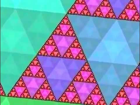 Sierpinski triangle zoom in - YouTube