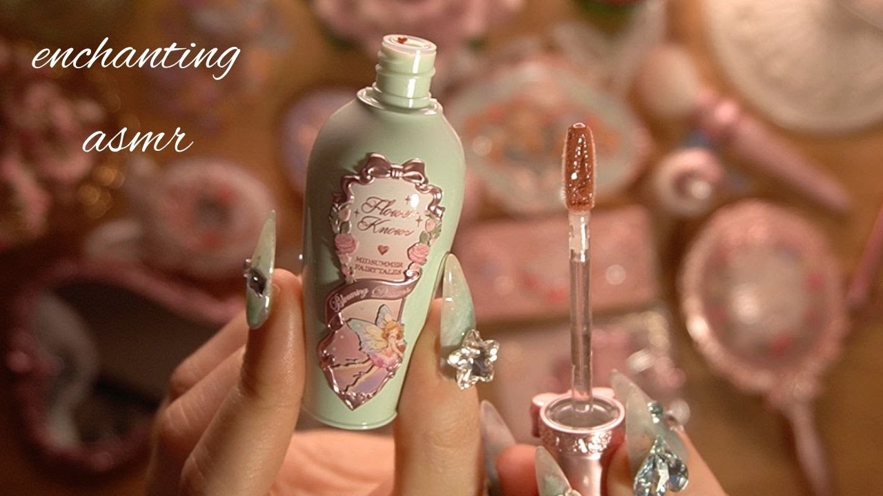 Midsummer Fairytale Makeup ASMR (with hair brushing) - YouTube