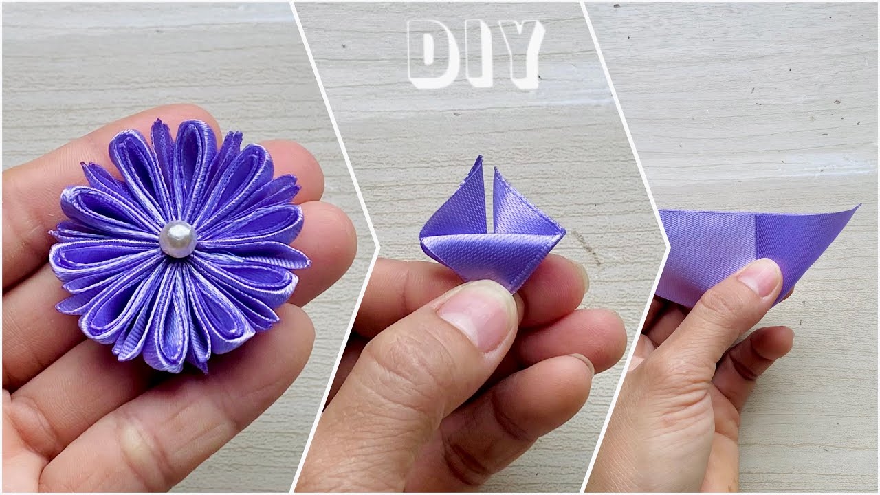 DIY Ribbon Flower - How to Make Ribbon Roses - Amazing Ribbon Flower ...