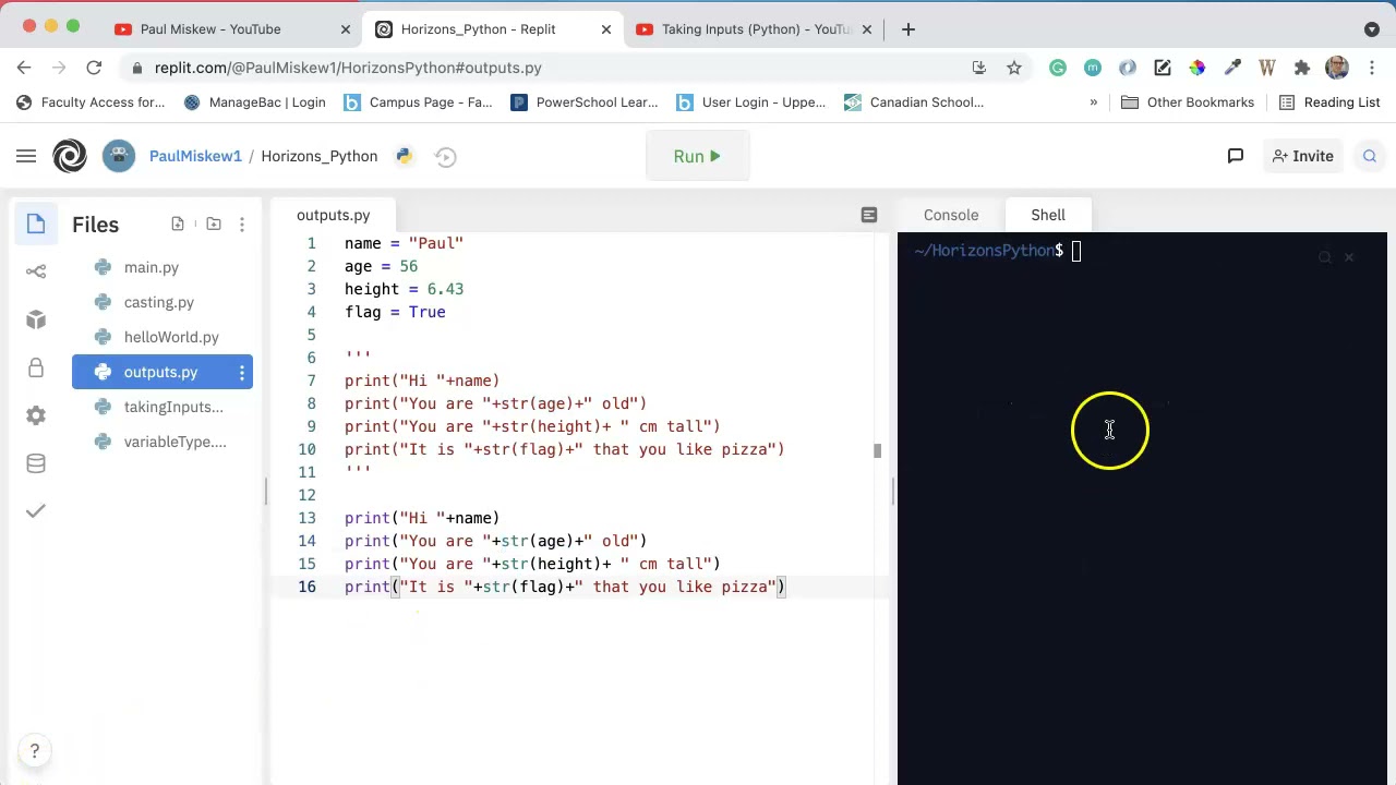 Outputting Python Youtube