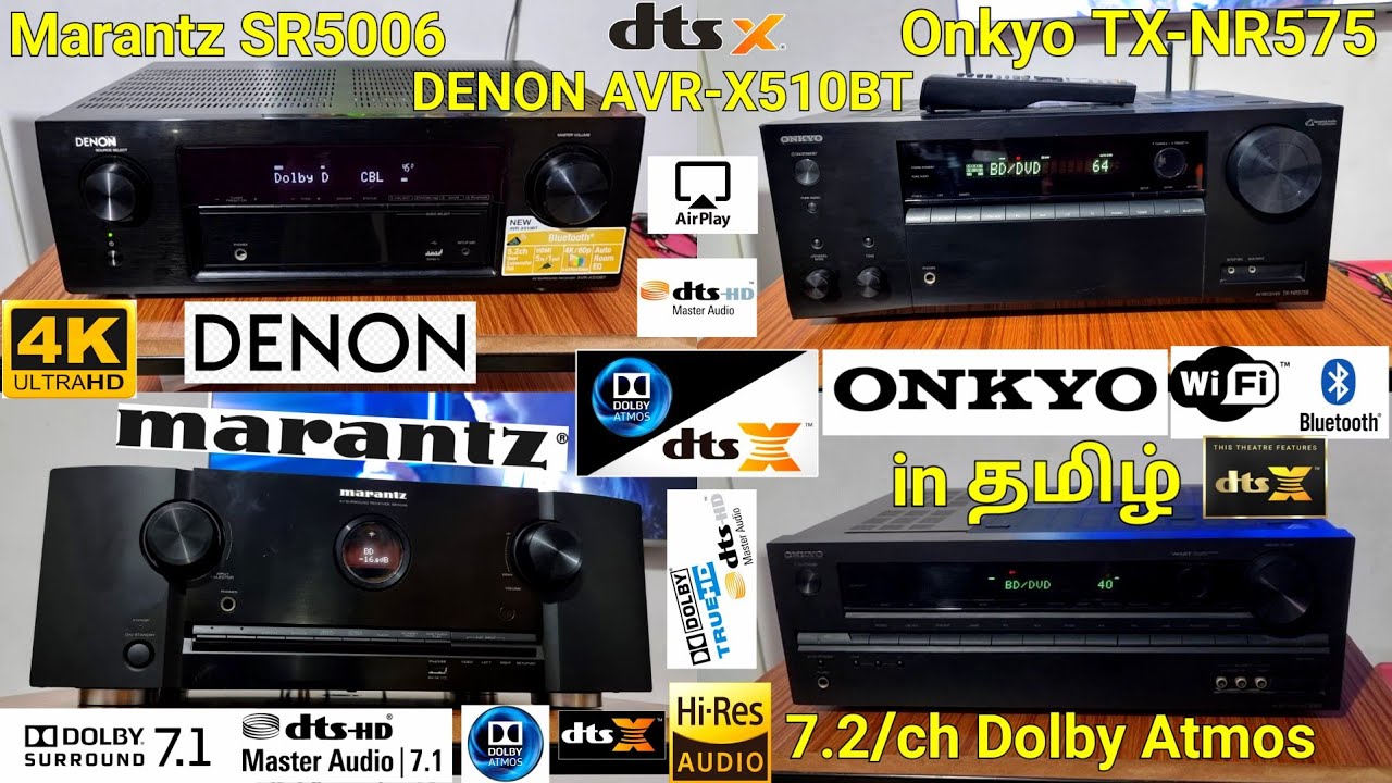 Onkyo HT-R393 Denon AVR-X510bt Marantz SR5006 Onkyo TX-NR575 Dolby ...