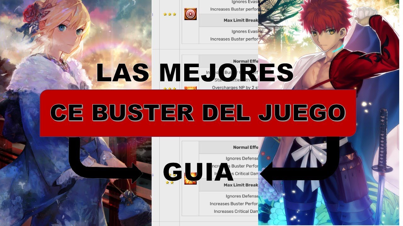 ESTOS SON LAS MEJORES CE BUSTER DE FATE GO (FATE GO JP, FATE GO NA ...