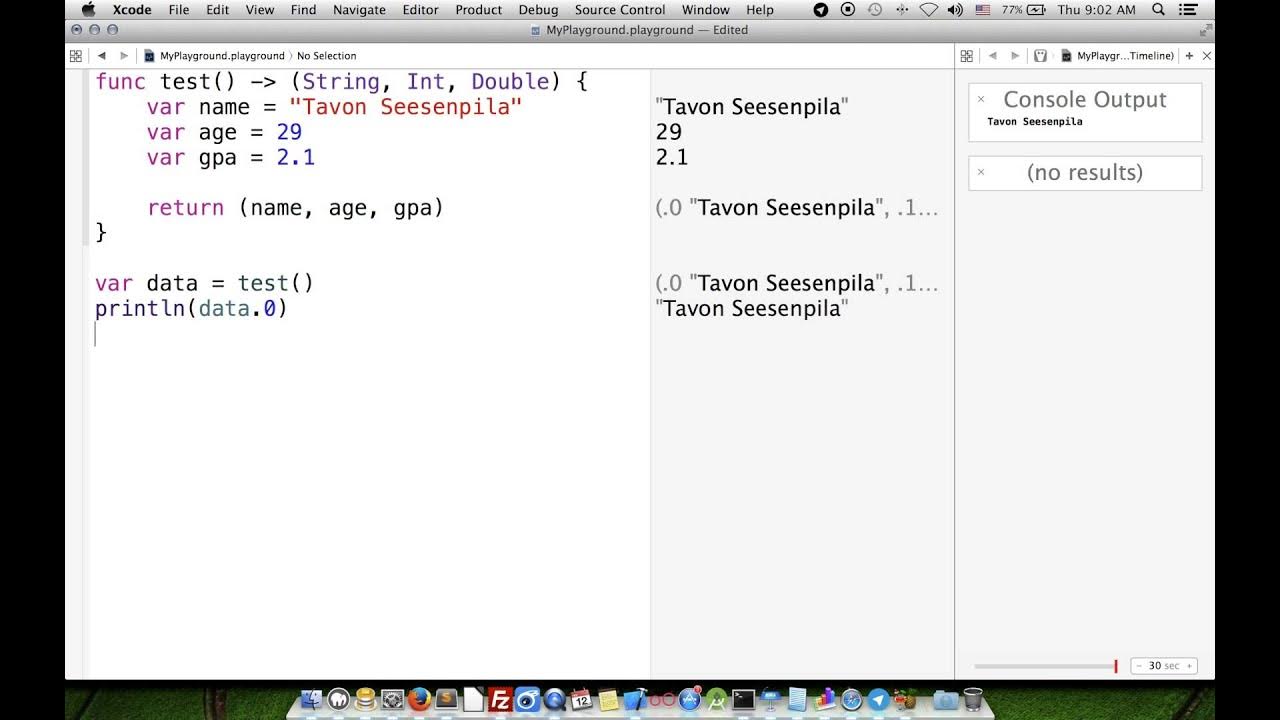 xcode programming ด้วยภาษา Swift ตอน 21 function multiple return value - YouTube