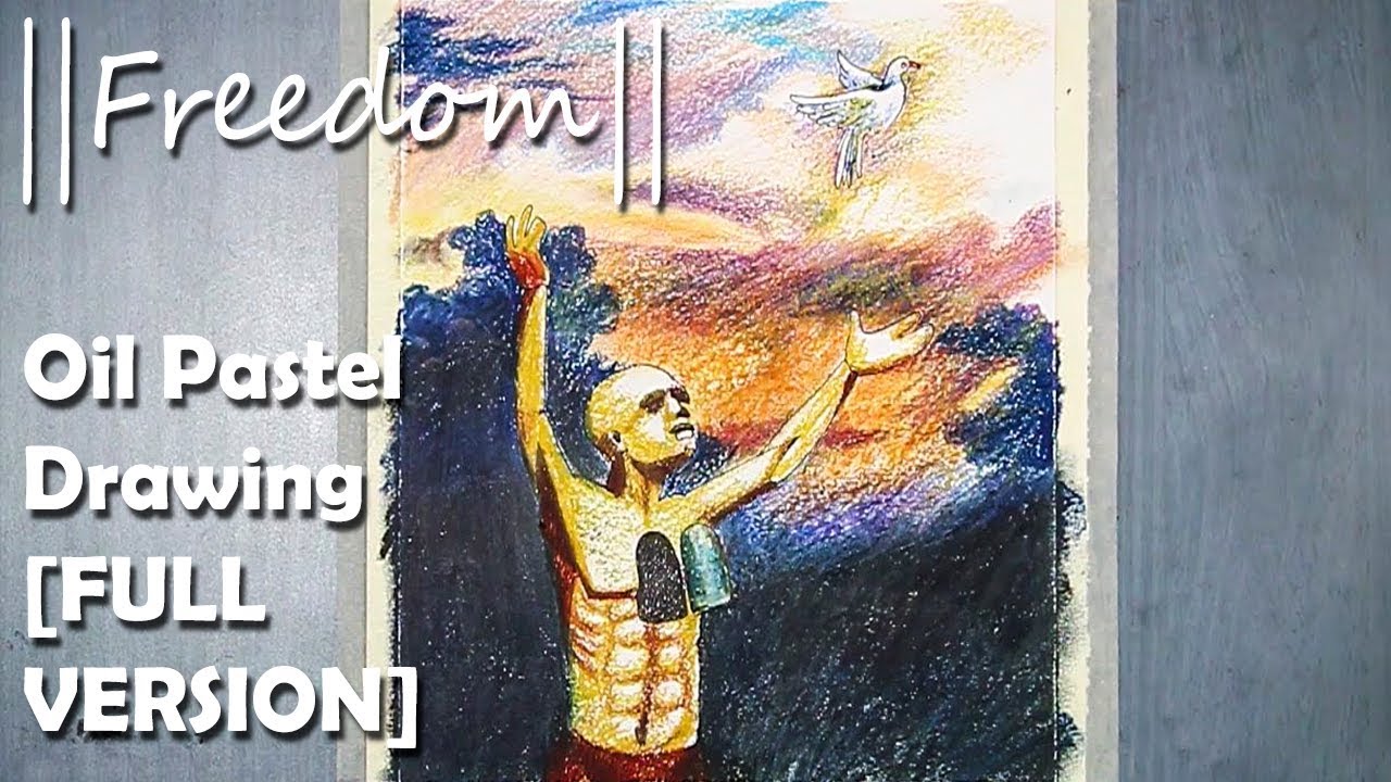 || FREEDOM || Independence Day special Oil Pastel Creative Drawing ...