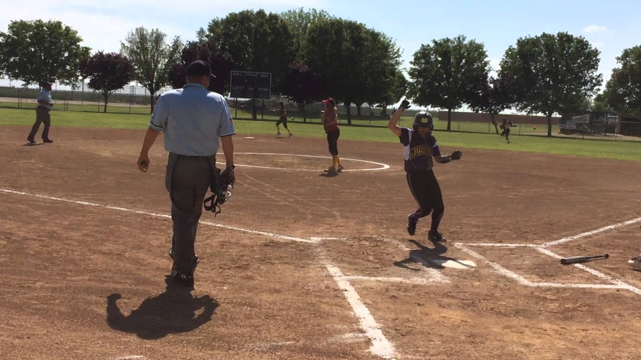 Greta Ziegler hits a double. Minarets vs. Tulare Union JV Softball, 3 ...