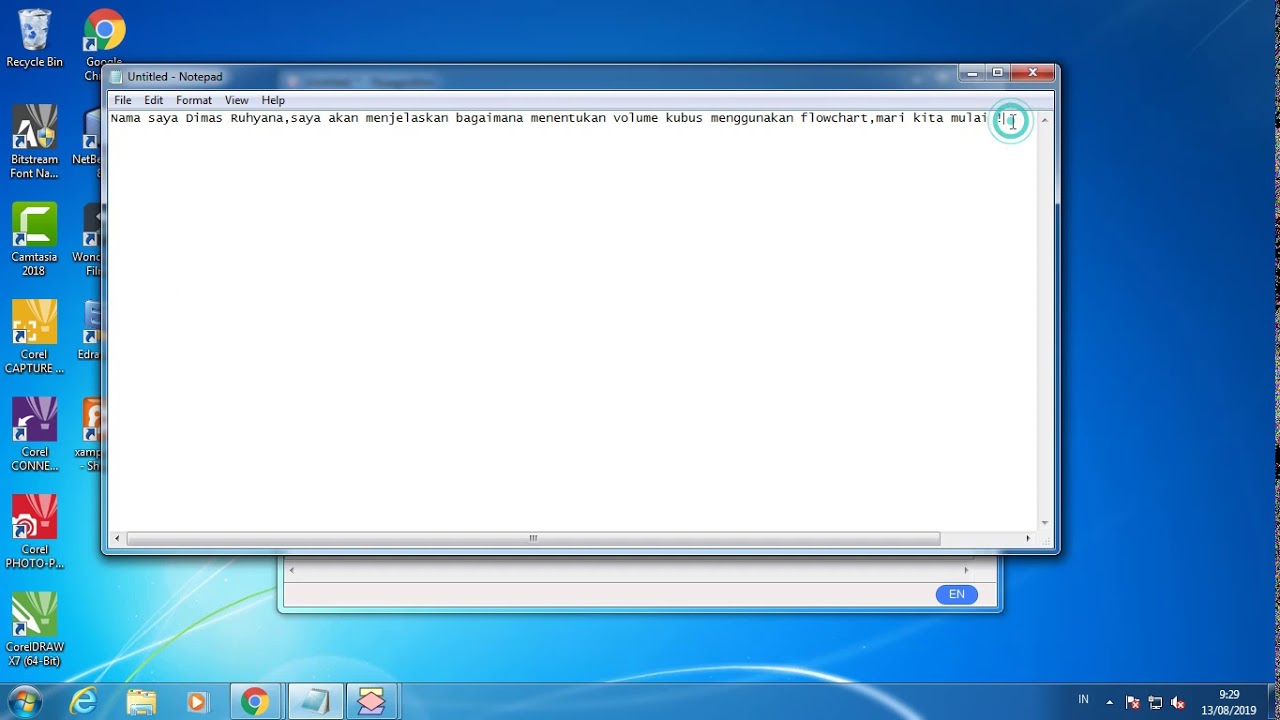 Turitorial membuat flowchart rumus volume kubus - YouTube